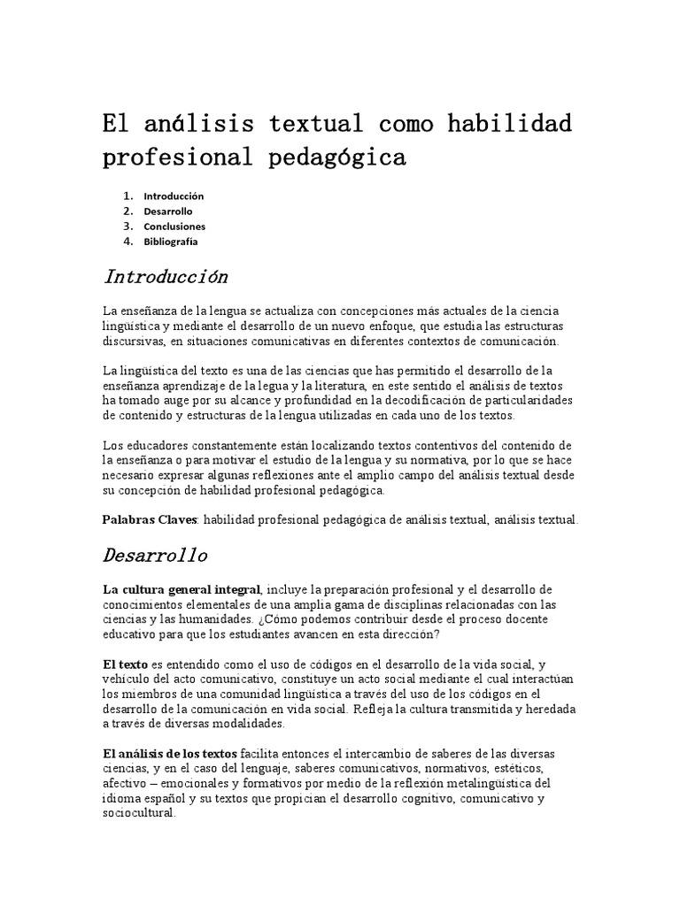 Análisis Textual Pedagógico | PDF | Comunicación | Lingüística
