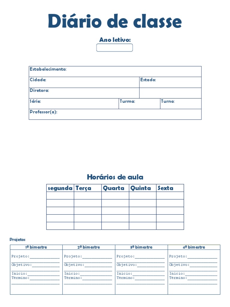 Cadernetas de Chamada | PDF