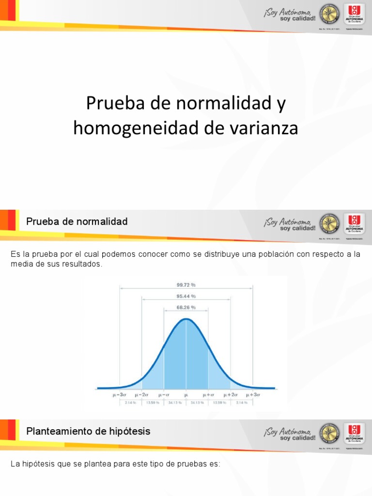 Prueba de Normalidad y Homogeneidad de La Varianza | PDF | Hipótesis ...