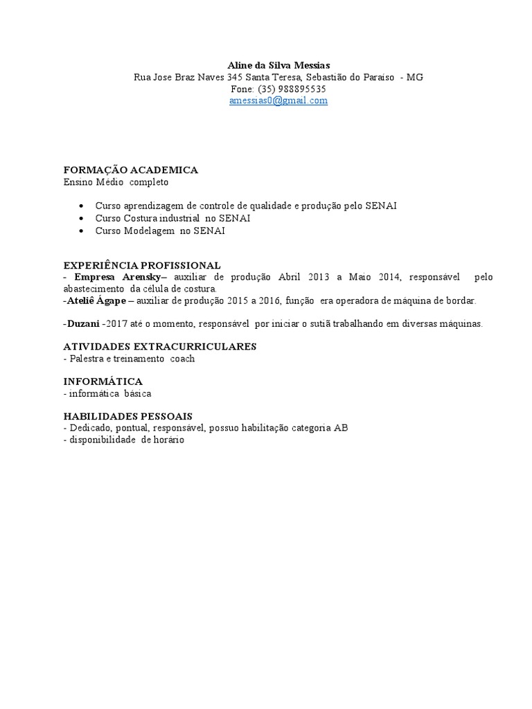 CV Aline Messias | PDF