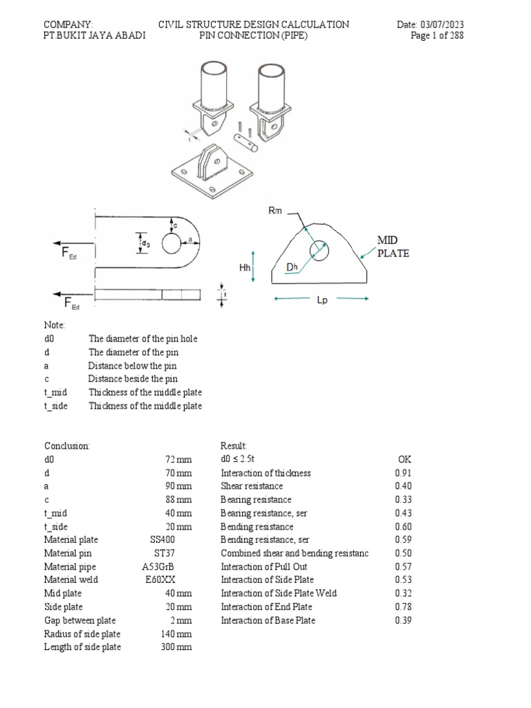 Pin Connection 6in T 7.11mm | PDF | Pipe (Fluid Conveyance) | Bending