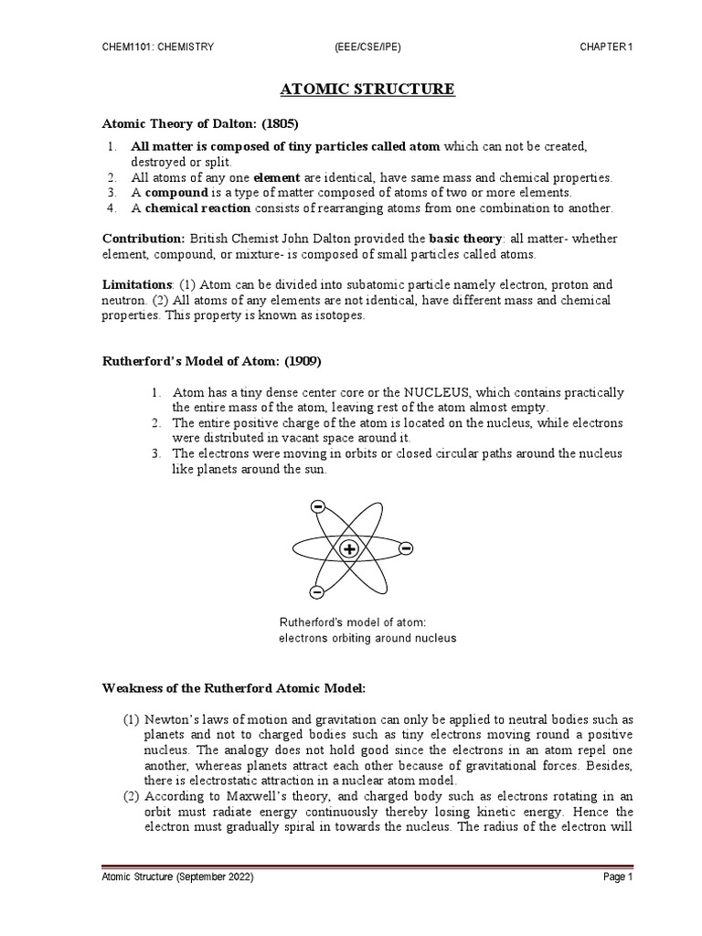 Atomic Structure | Download Free PDF | Atoms | Emission Spectrum