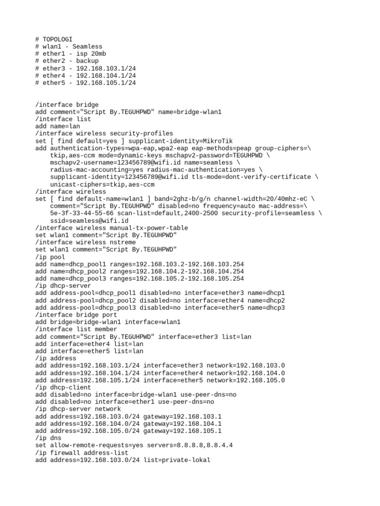 Script Gabung 2 ISP Seamless Dan Indihome Mikrotik LoadBalance PCC ...
