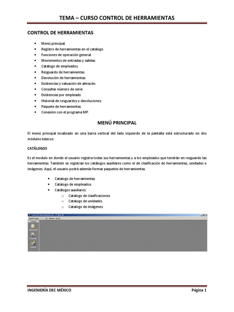 Tema - Control de Herramientas PDF | PDF | Herramientas | México
