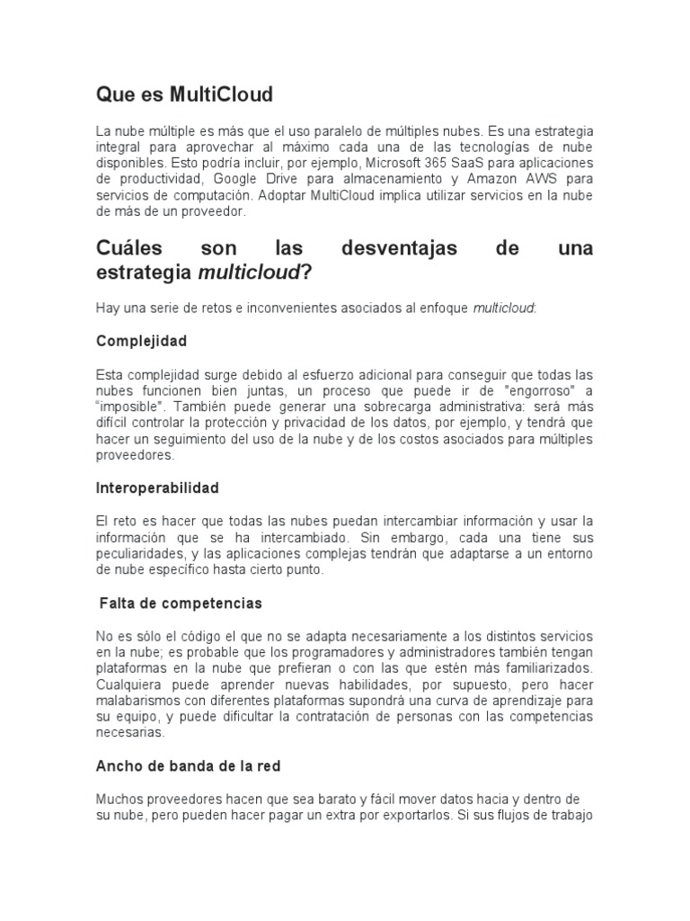 Que Es MultiCloud | PDF | Computación en la nube | Informática
