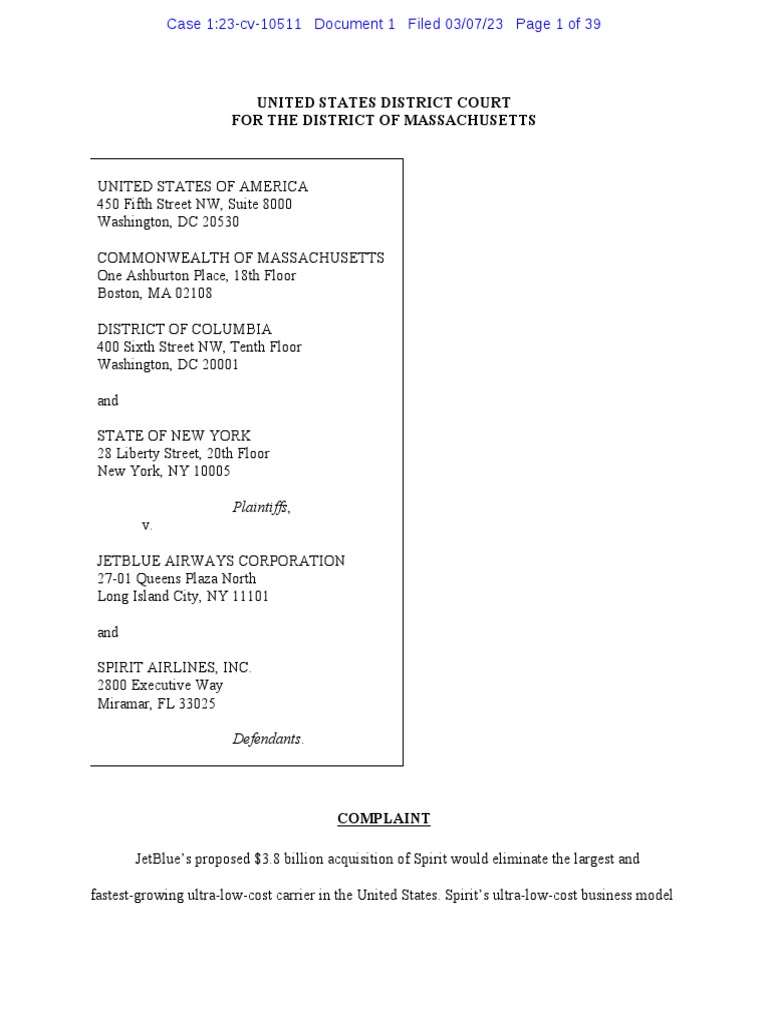 Gov Uscourts Mad 254267 1 0 | PDF | Low Cost Carrier | Airlines