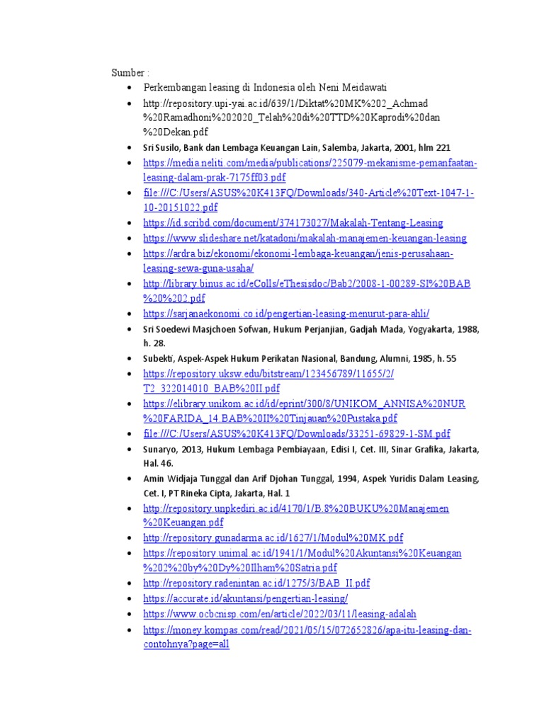 Sumber Materi Leasing | PDF