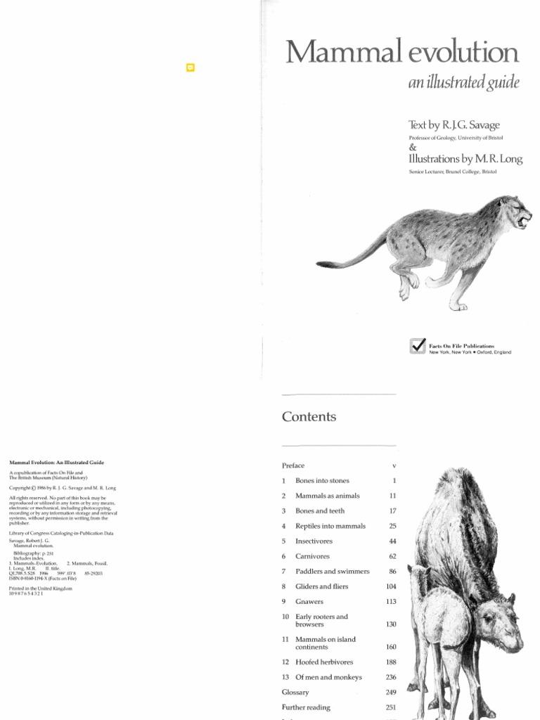 Mammal Evolution An Illustrated Guide PDF | PDF