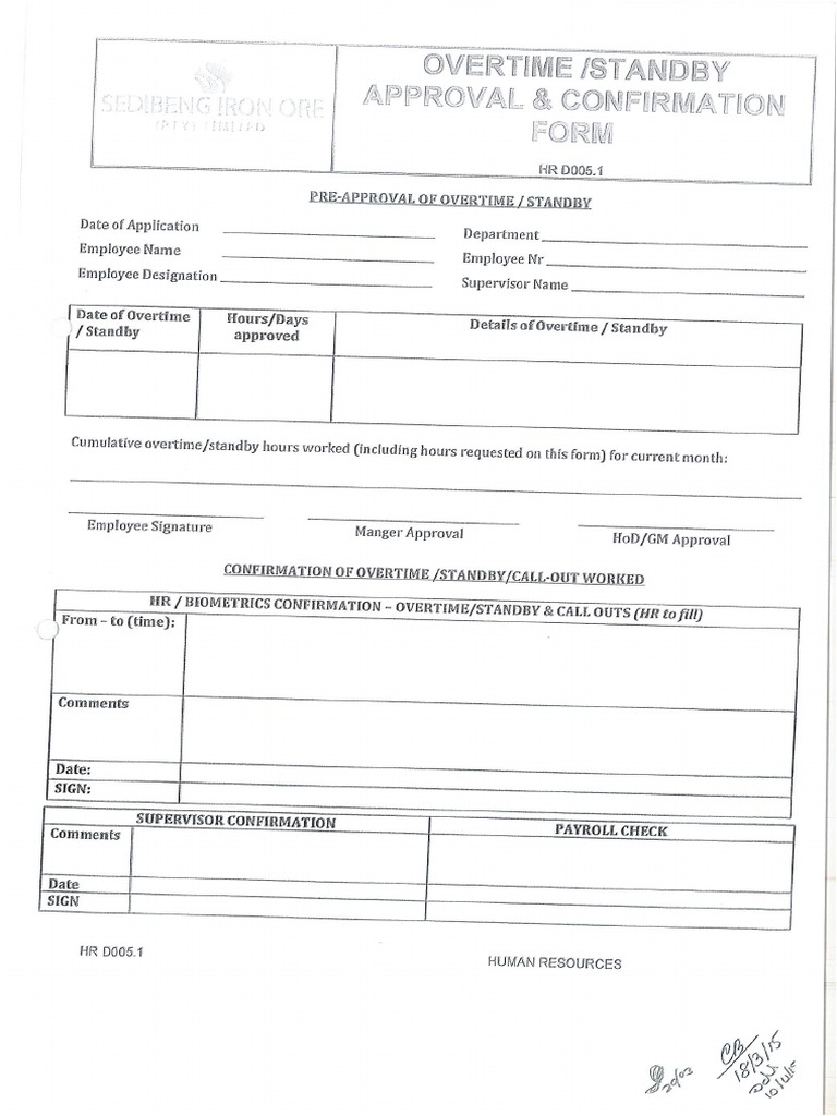 Overtime Sheet PDF | PDF