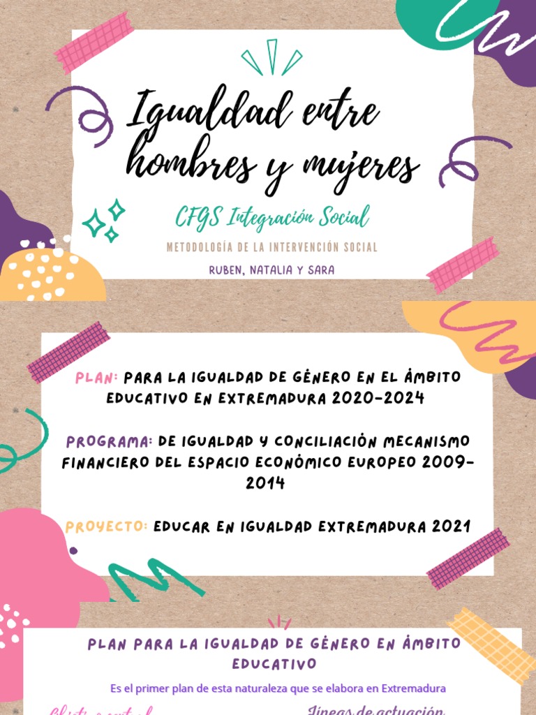 Presentación Igualdad de Genero | PDF | Igualdad de género | Estudios ...