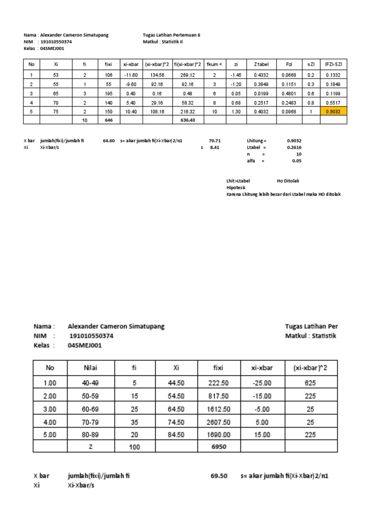 Analisis Statistik Pertemuan 6 | PDF