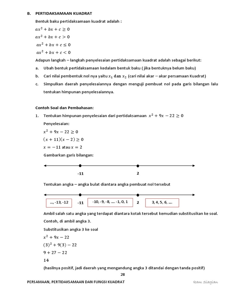 (Pertemuan 4) Modul 4 (Pertidaksamaan Kuadrat) New | PDF