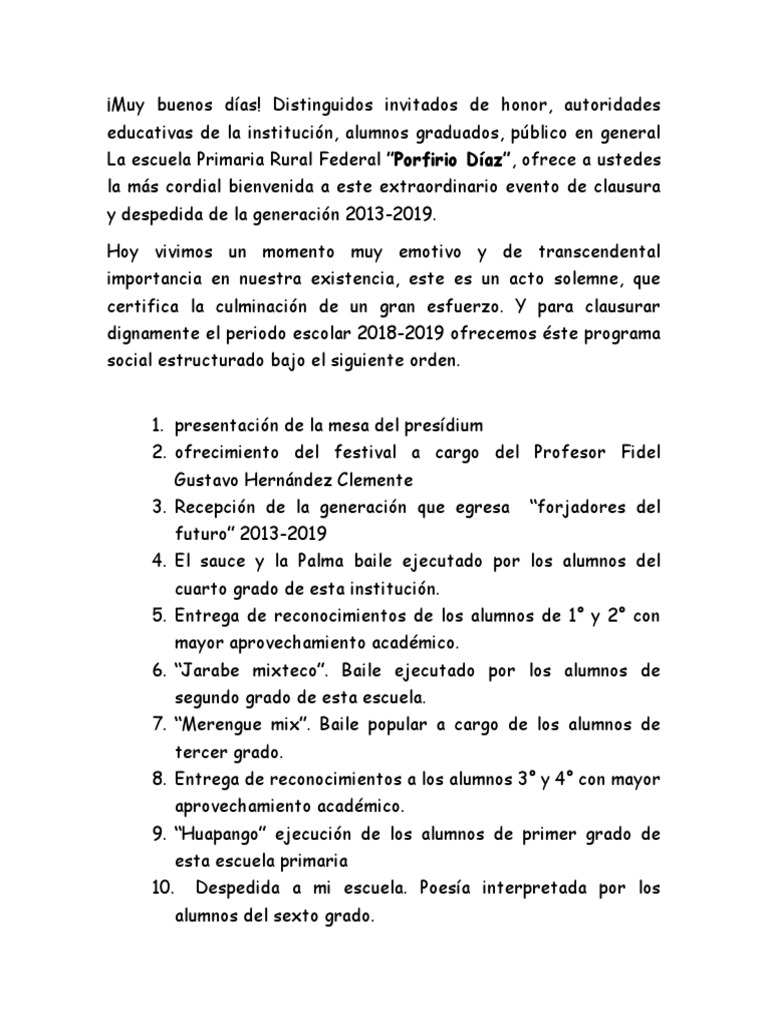 Programa Social de Fin de Curso | PDF