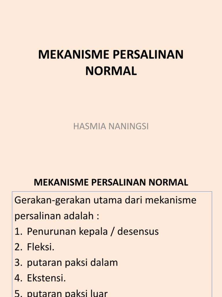 Mekanisme Persalinan Normal | PDF