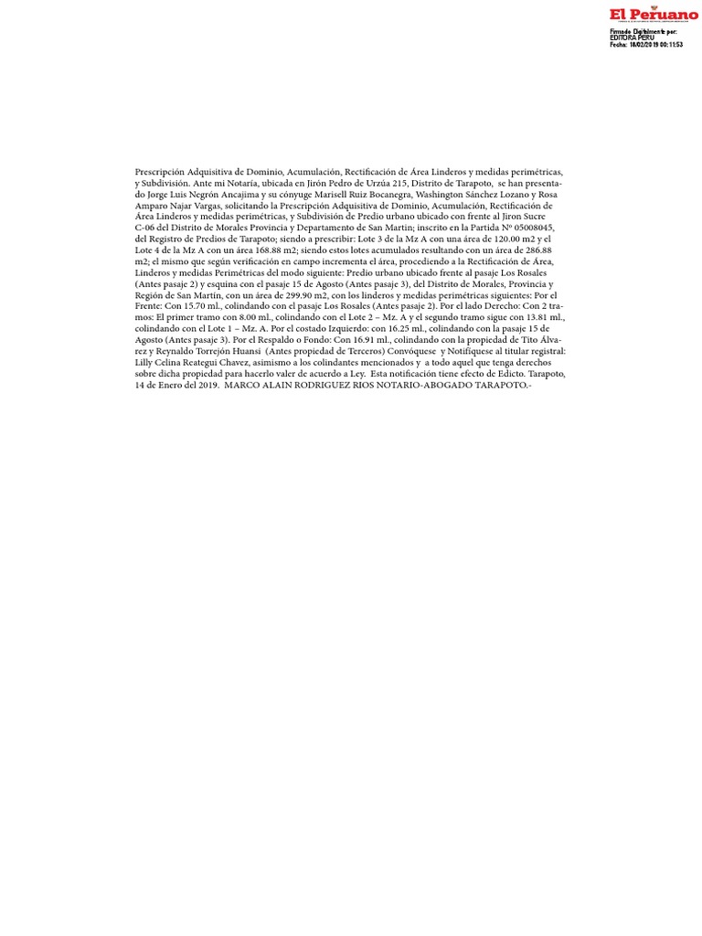 Modelo Edicto Prescripción Por Acumulación | PDF