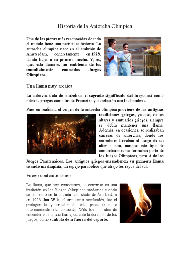 Historia de La Antorcha Olimpíca | PDF | Competiciones deportivas ... Historia de La Antorcha Olimpíca | PDF | Competiciones deportivas ...