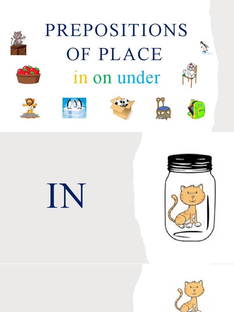 Prepositions of Place in On Under Flashcards Picture Description ...