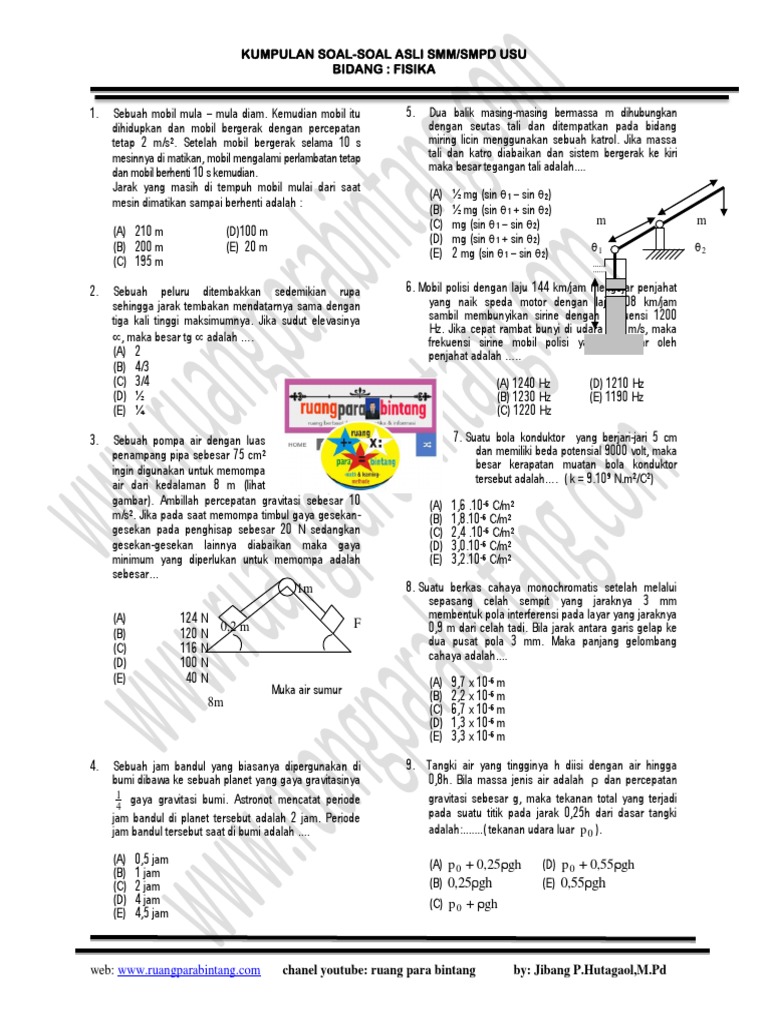 Soal Latihan Fisika SMM-SMPD Usu - 1 PDF | PDF
