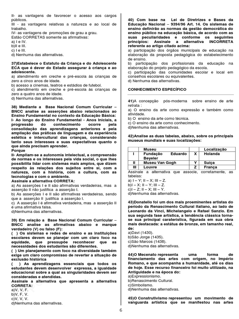Prova II PDF | PDF | Pré-escola