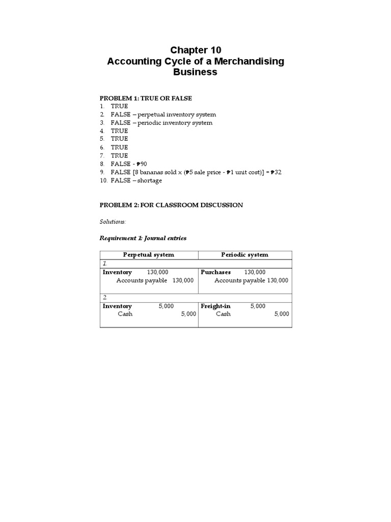 Chapter 10 Accounting Cycle of A Merchandising Business | PDF | Expense | Debits And Credits