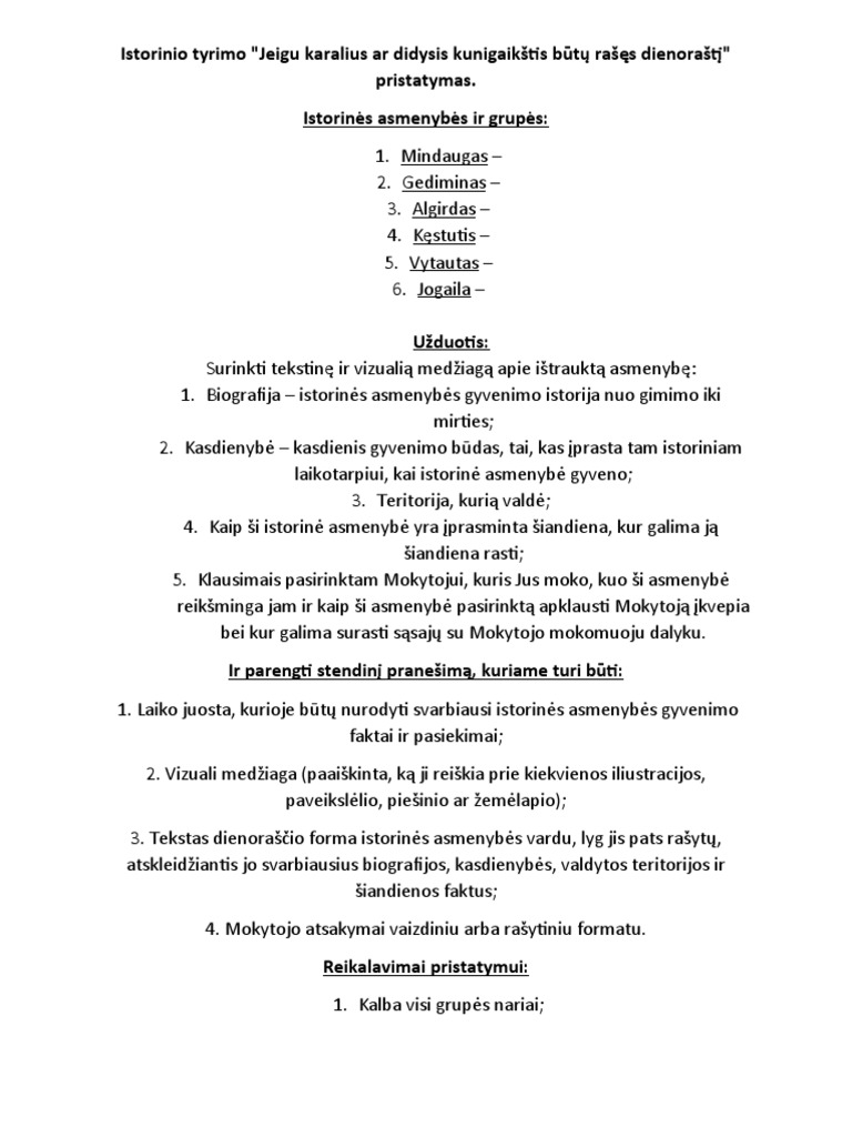 8 Klase - Istorinis Tyrimas | PDF