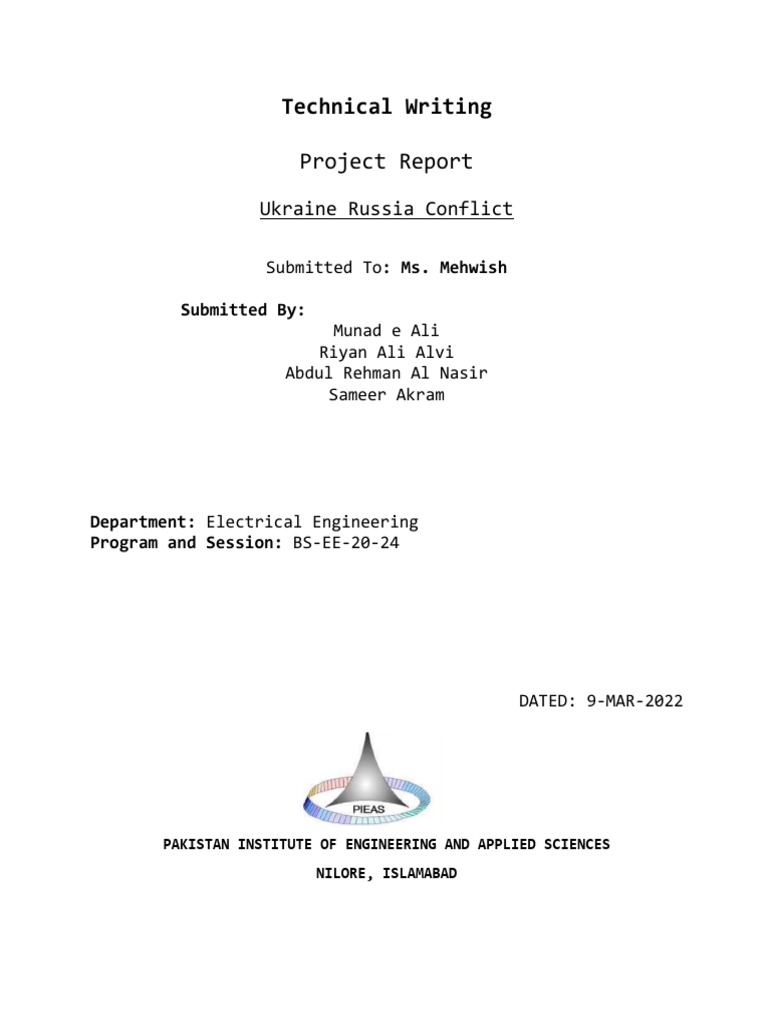 Technical Writing: Project Report | PDF | Ukraine | Nato