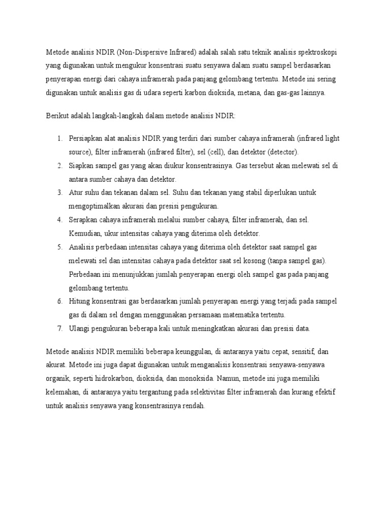 Metode Analisis NDIR Auddick | PDF