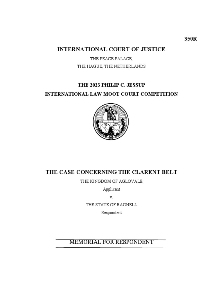 Jessup Moot Court: Respondent's Case | PDF | Treaty | United Nations