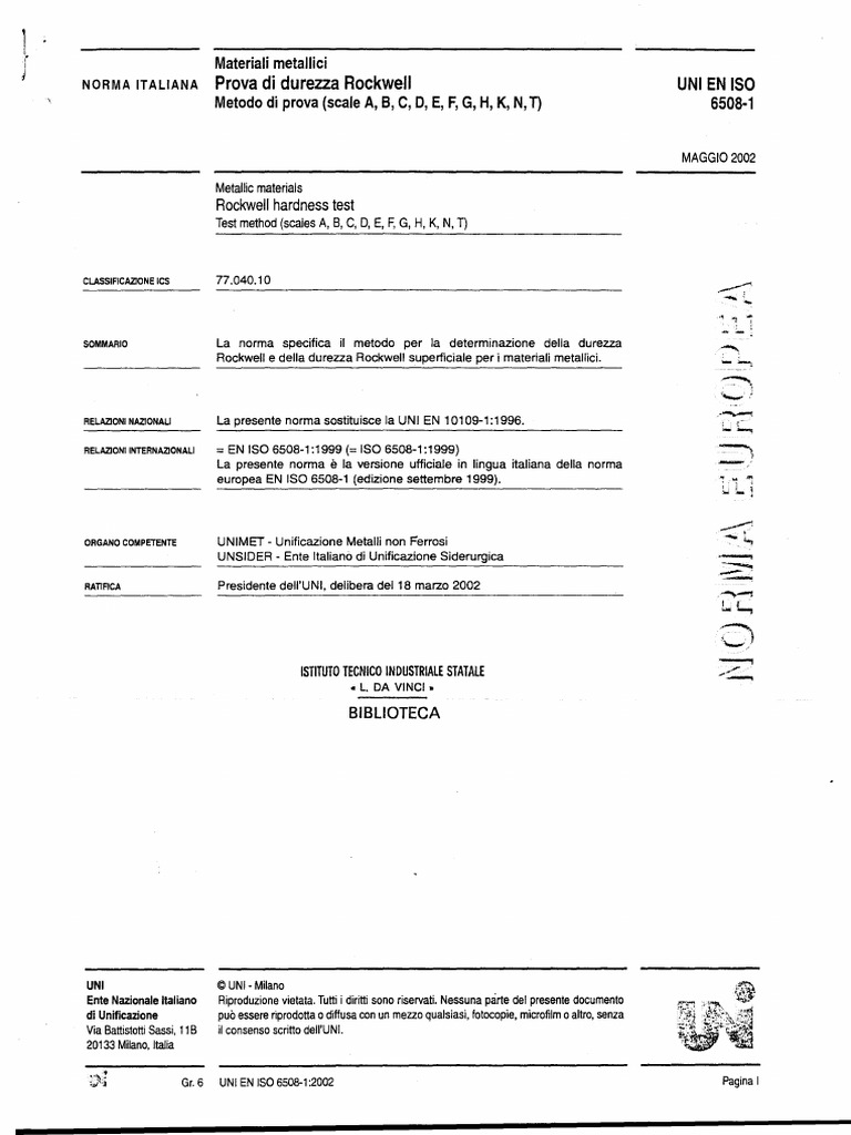Uni en Iso 6508 - Rockwell | PDF