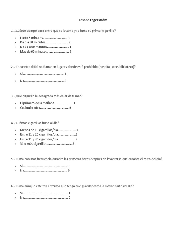 Test de Fagerström | PDF