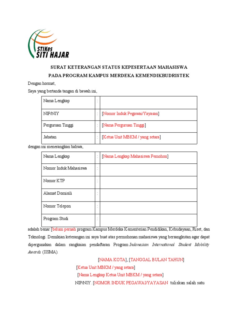 Surat Keterangan Status Kepesertaan Mahasiswa 1 | PDF | Karier & Perkembangan
