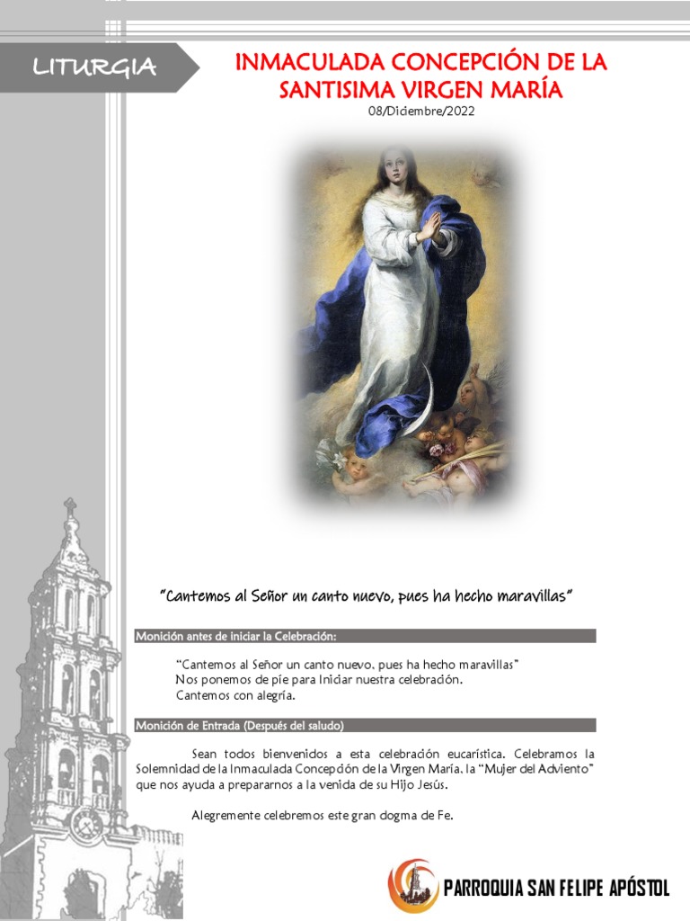 Inmaculada Concepción de Maria 2022 | PDF | eucaristía | Misa (liturgia)