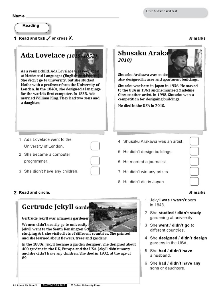 04AAUN Level5 Test Standard Unit4 548766 | PDF