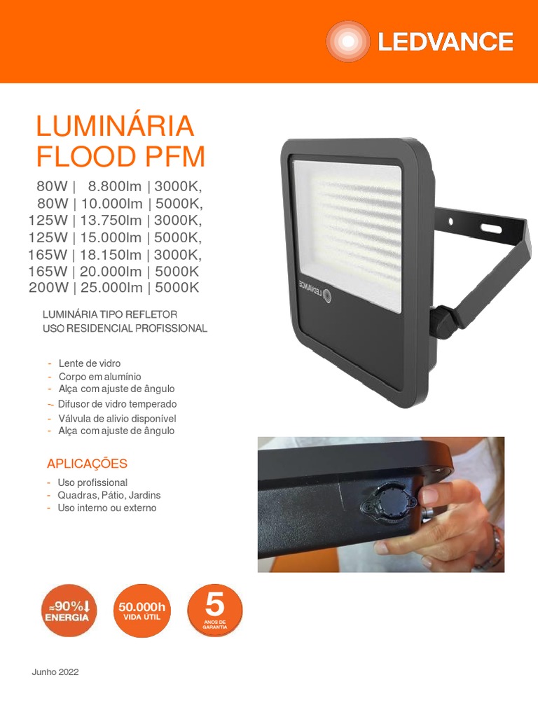 Datasheet - FLOODLIGHT 80-200W BR PDF | PDF | Quantidades físicas | Quantidade