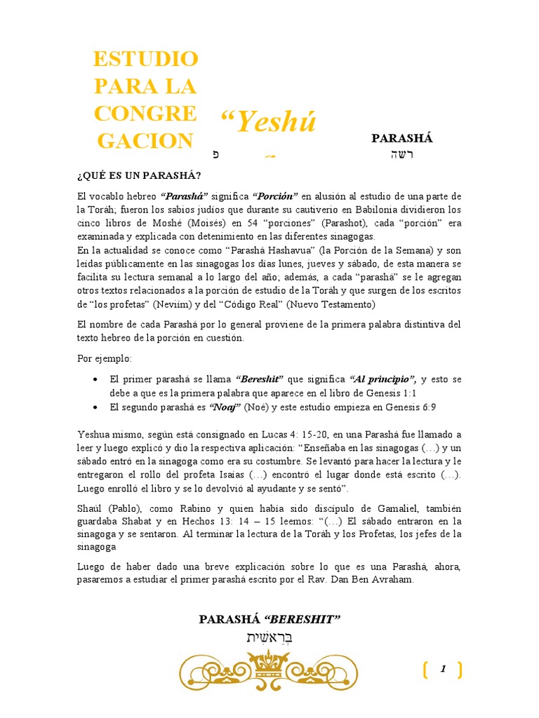 Parashá | PDF | Libro del Génesis | Tora