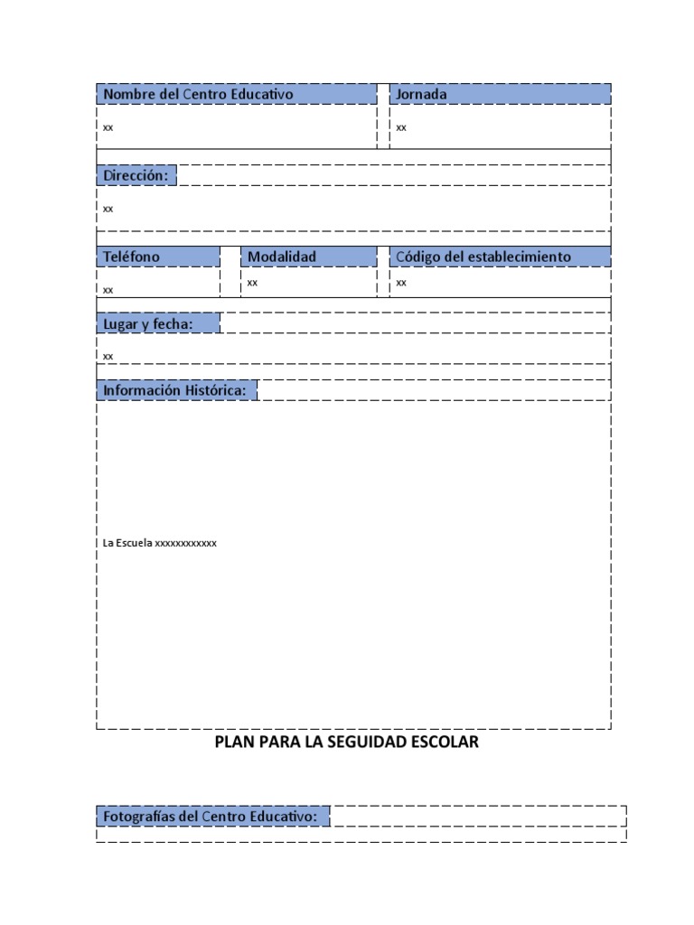 Formato Editable Plan Escolar | PDF