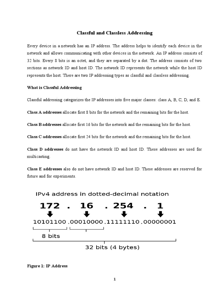 Classful And Classless Addressing Pdf Ip Address Data Transmission