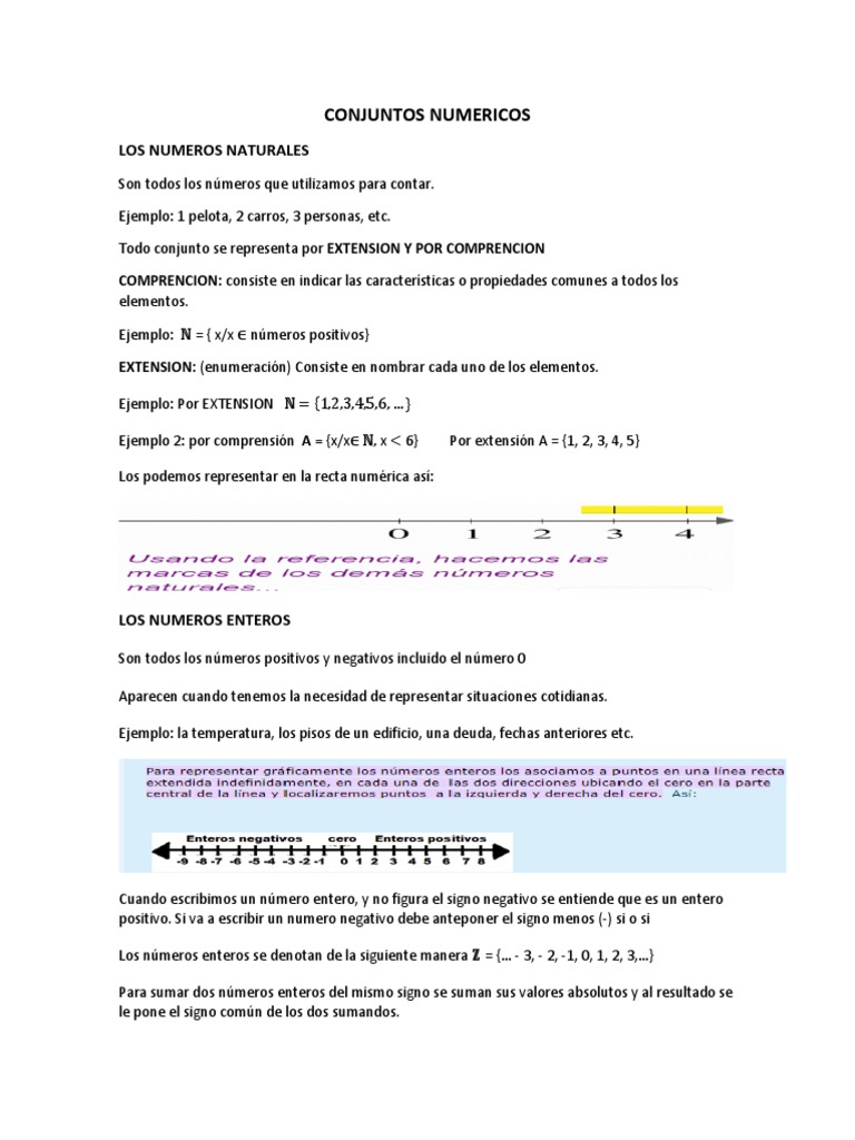 Guia # 1 Conjuntos Numericos | PDF | Decimal | Entero