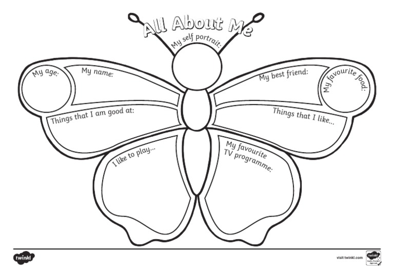 T TP 3003 All About Me Butterfly Activity Sheet | PDF