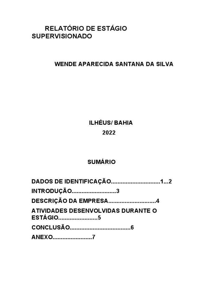 Relatório de Estagio. Wende | PDF | Turismo | Lazer