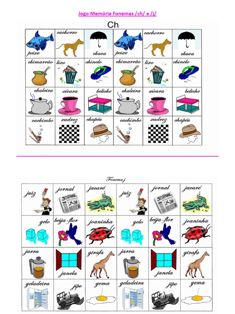 Memória Fonemas ch e j