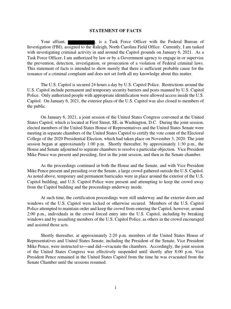 Bownman, Carnell Affadavit | PDF | United States Capitol | Government