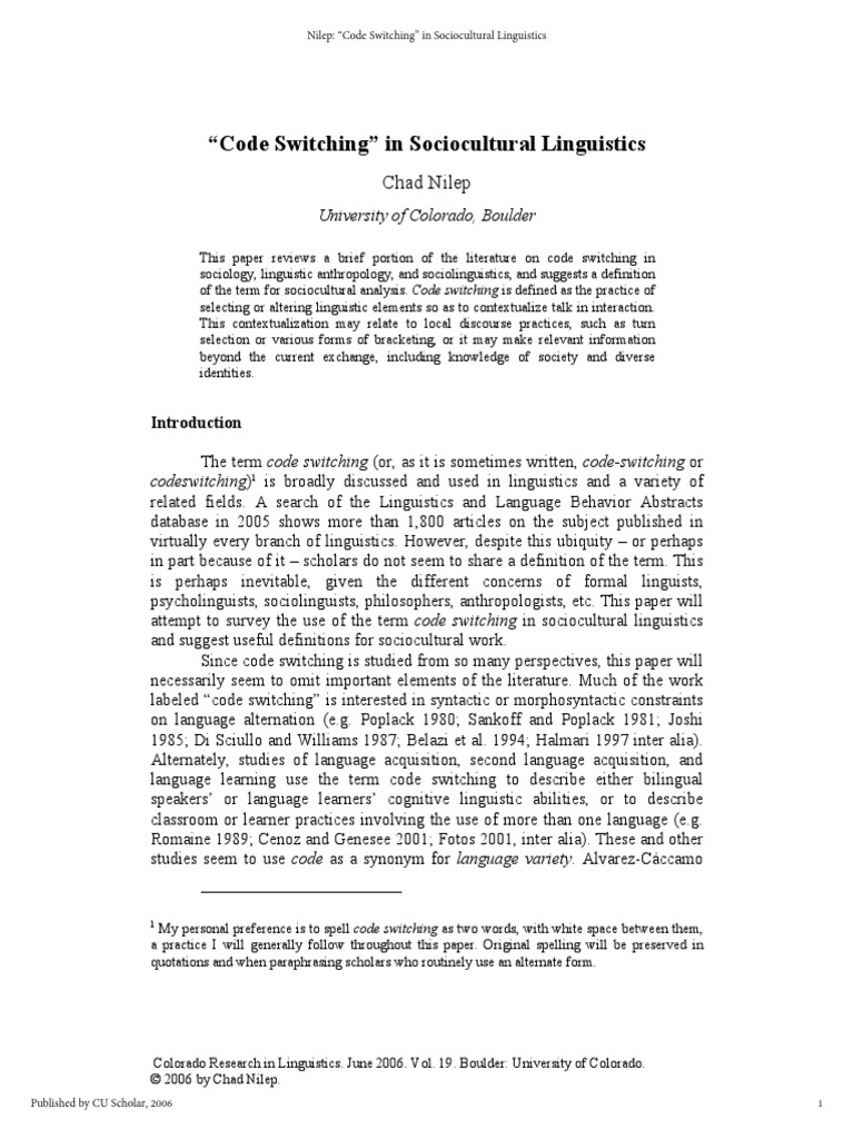 Rcaillet,+ Code+Switching +in+Sociocultural+Linguistics | PDF ... Rcaillet,+ Code+Switching +in+Sociocultural+Linguistics | PDF ...