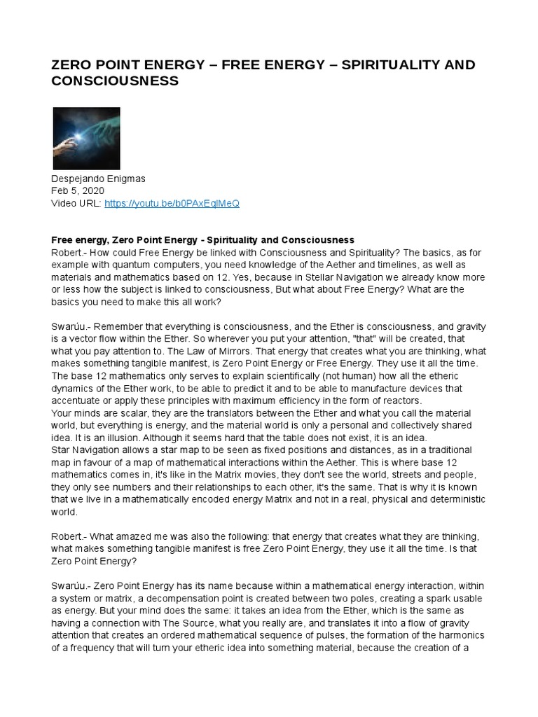 Zero Point Energy Free Energy Spirituality Amp Consciousness | PDF ...