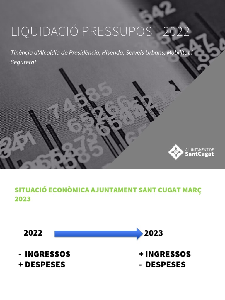 Presentació de La Liquidació Del Pressupost 2022 | PDF
