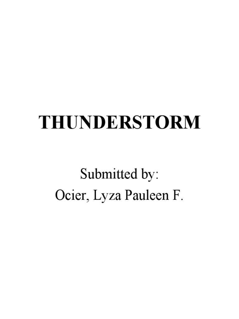 Thunderstorm Summary | PDF