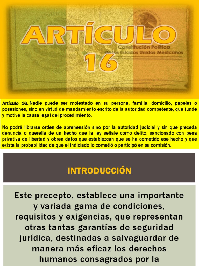 Articulo 16 | PDF | Derecho Constitucional | Violación