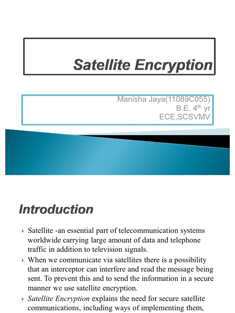 Satellite Encryption | PDF | Technology & Engineering