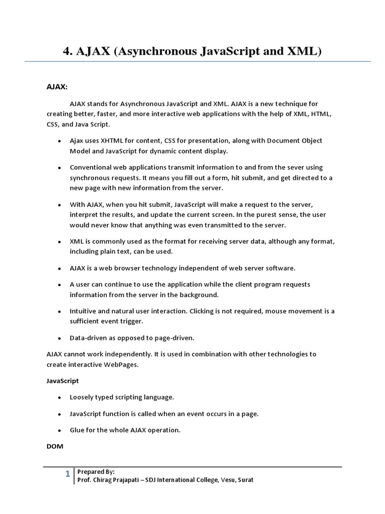 Ajax | PDF | Ajax (Programming) | World Wide Web Ajax | PDF | Ajax (Programming) | World Wide Web