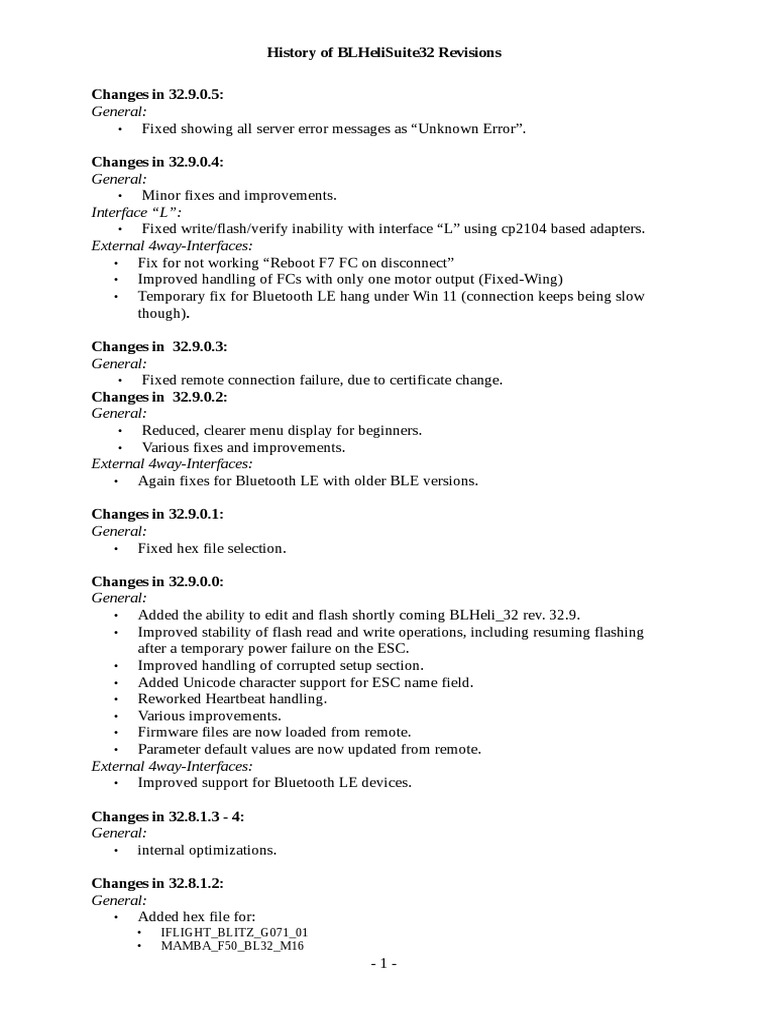 An Overview of Major Updates in BLHeliSuite32 Firmware Revisions | PDF ...